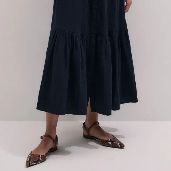 ME+EM Cheesecloth Embroidered Maxi Dress With Belt
