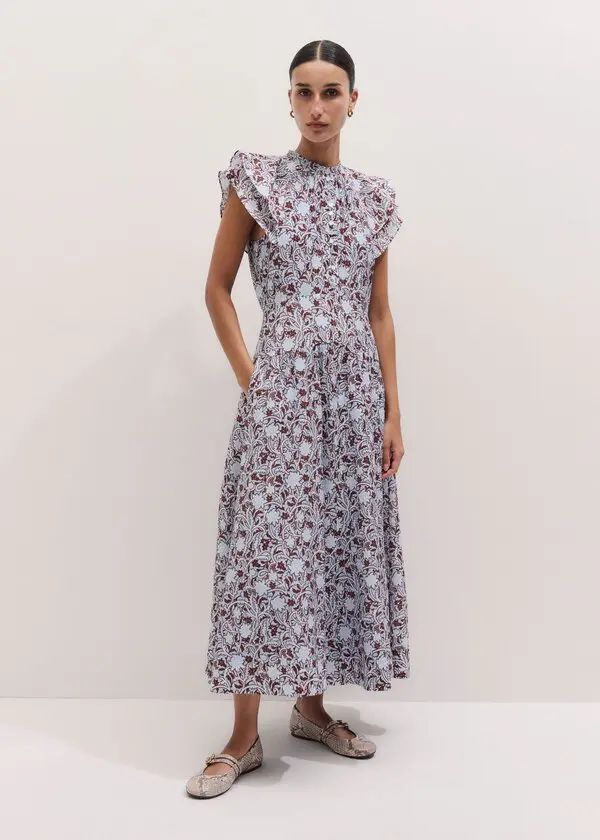 ME+EM Floral Print Midi Dress