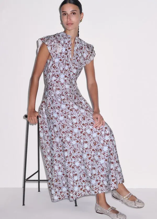 ME+EM Floral Print Midi Dress