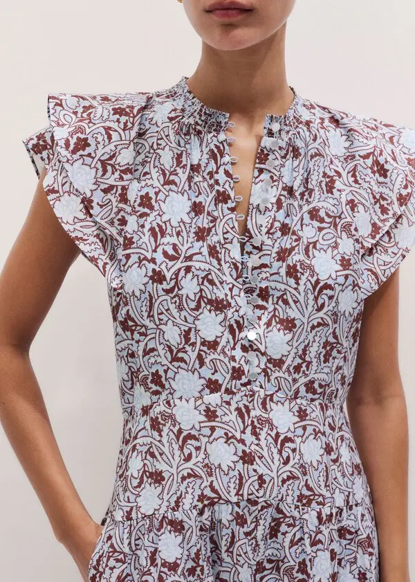 ME+EM Floral Print Midi Dress