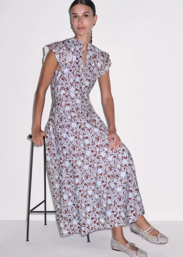 ME+EM Floral Print Midi Dress
