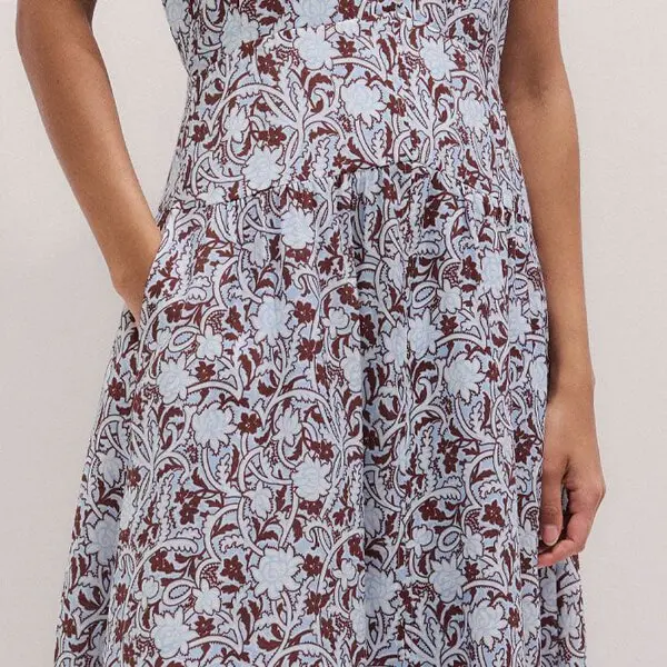 ME+EM Floral Print Midi Dress