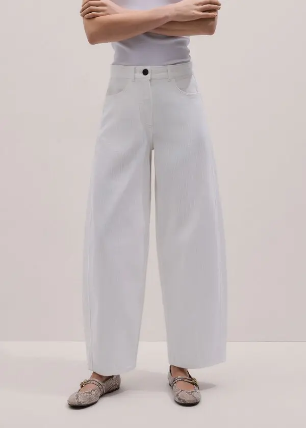 ME+EM Tapered Trousers With Vertical Stripes