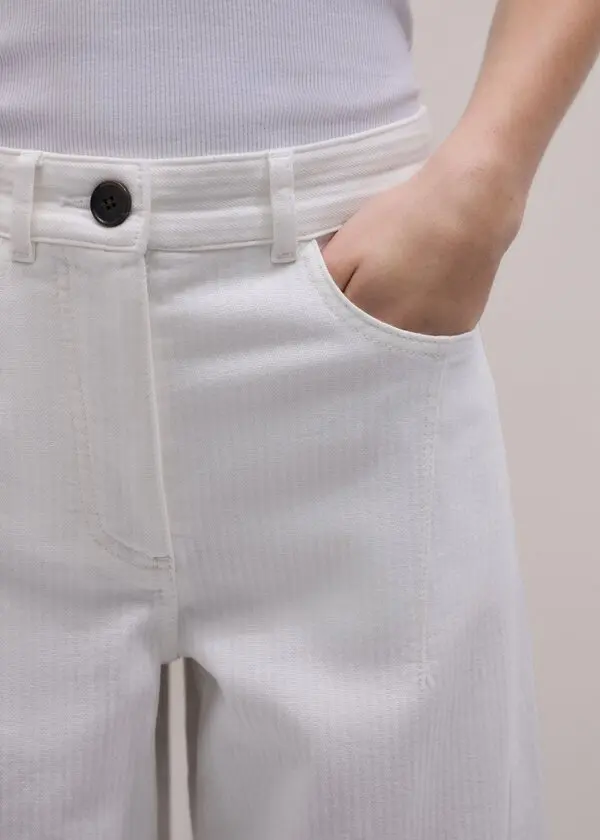 ME+EM Tapered Trousers With Vertical Stripes