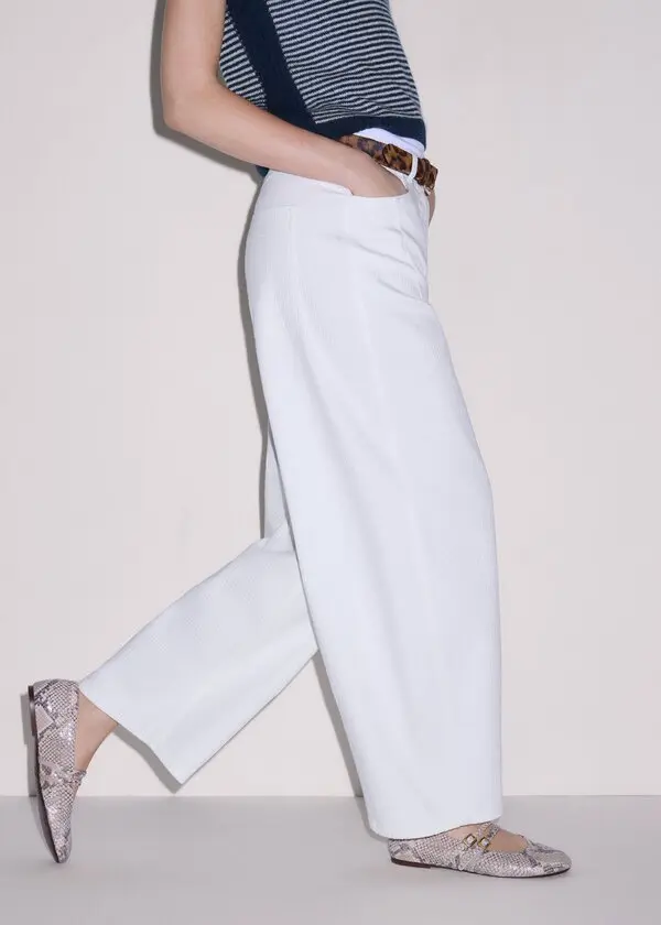 ME+EM Tapered Trousers With Vertical Stripes