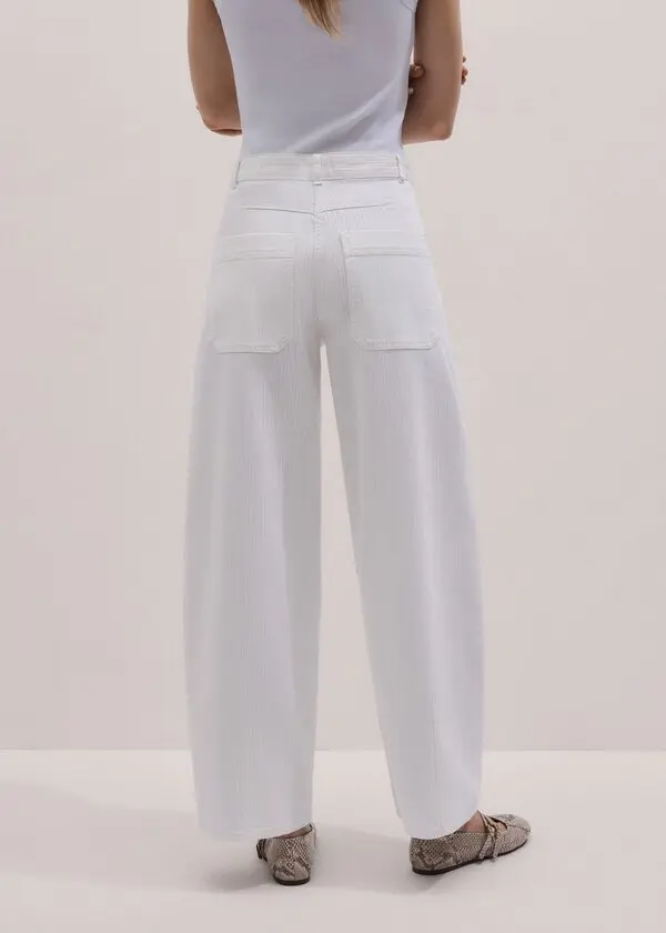 ME+EM Tapered Trousers With Vertical Stripes