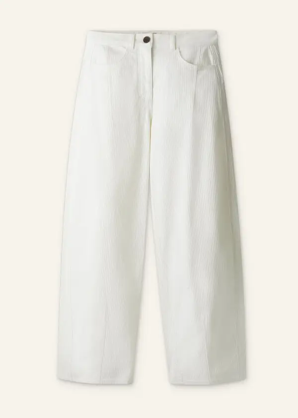 ME+EM Tapered Trousers With Vertical Stripes