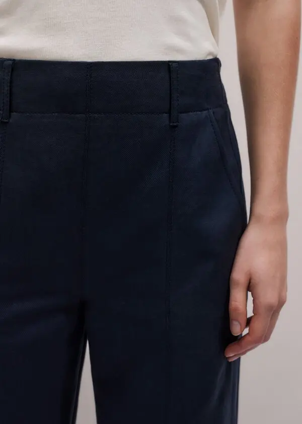 ME+EM Straight Crop Trousers - Navy