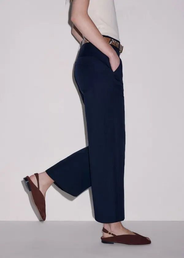 ME+EM Straight Crop Trousers - Navy