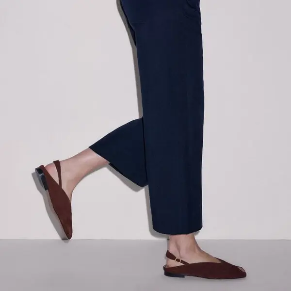 ME+EM Straight Crop Trousers - Navy