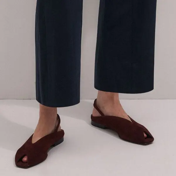 ME+EM Straight Crop Trousers - Navy