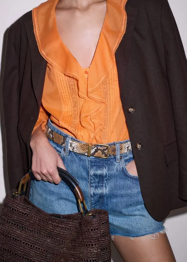 ME+EM Cotton Voile Ruffle Blouse