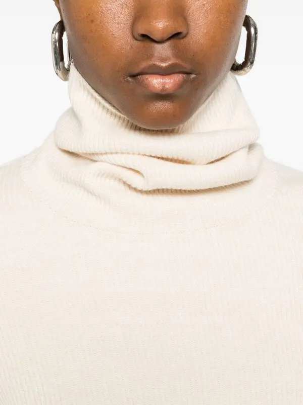 Brunello Cucinelli Cashmere And Wool Ribbed Knit Roll Neck Sweater