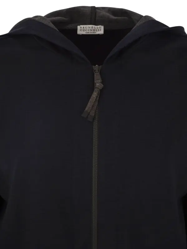 Brunello Cucinelli Cotton And Silk Hooded Zip-up Cardigan