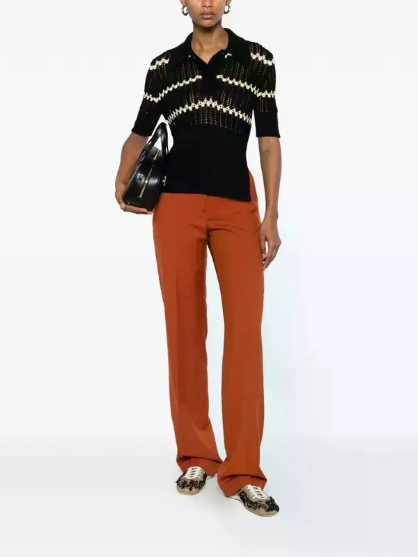 Plan C Zigzag Knit Polo Shirt