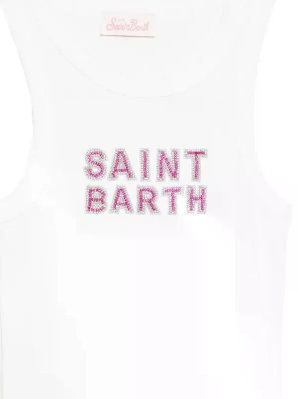 MC2 SAINT BARTH Bead-embellished Ribbed Tank Top