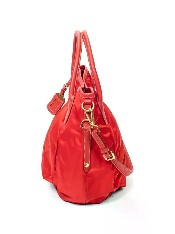 Prada Logo Plaque Tote Bag