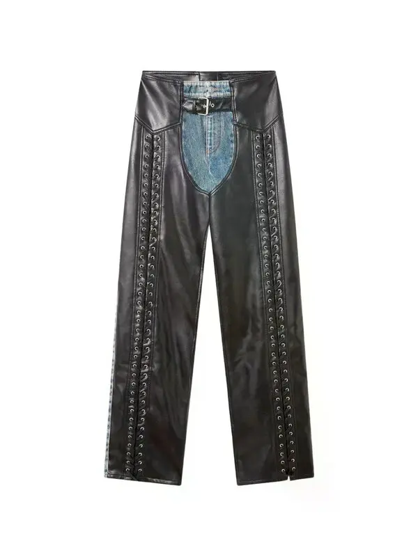 Stella McCartney Panelled Lace-up Jeans - Blue