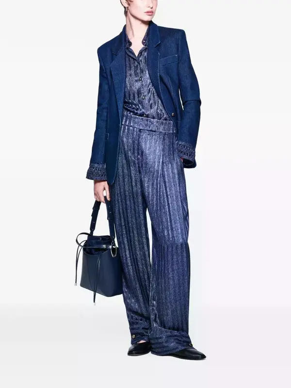 Giorgio Armani Silk Trousers With Button Cuffs