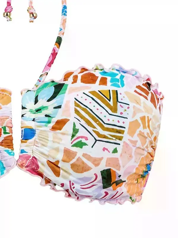 Seafolly Boheme Mosaic-print Bikini Top - White