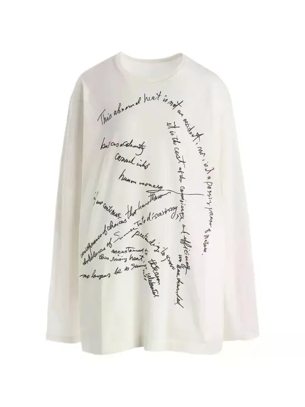 Yohji Yamamoto Text-print Long-sleeve T-shirt - Neutrals