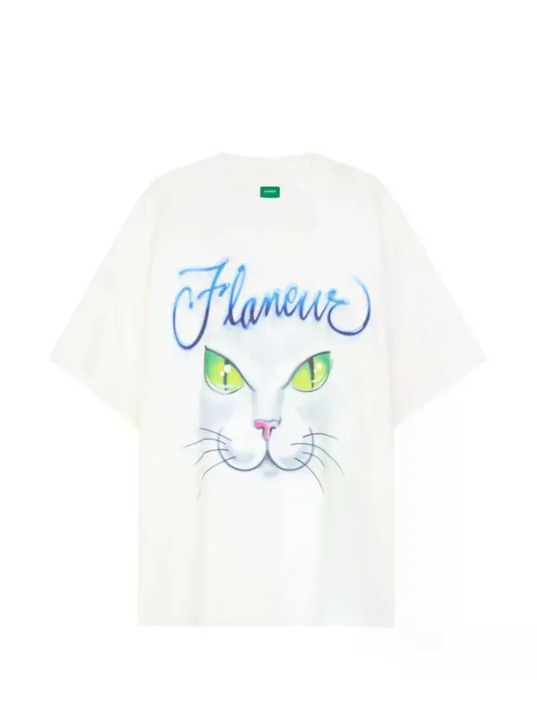 FLANEUR Cats Graphic-print T-shirt - White