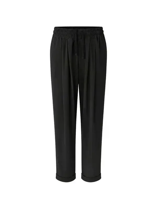 ALBERTO BRESCI Pleated Drawstring Trousers - Black