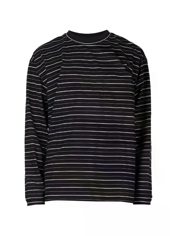 STILL BY HAND Striped-pattern Long-sleeved T-shirt