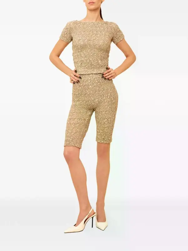 CONTESSA MILLS Blair Smocked Short-sleeve T-shirt