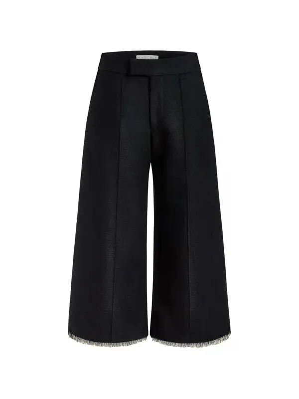 CONTESSA MILLS Salem Frayed-hem Trousers - Black