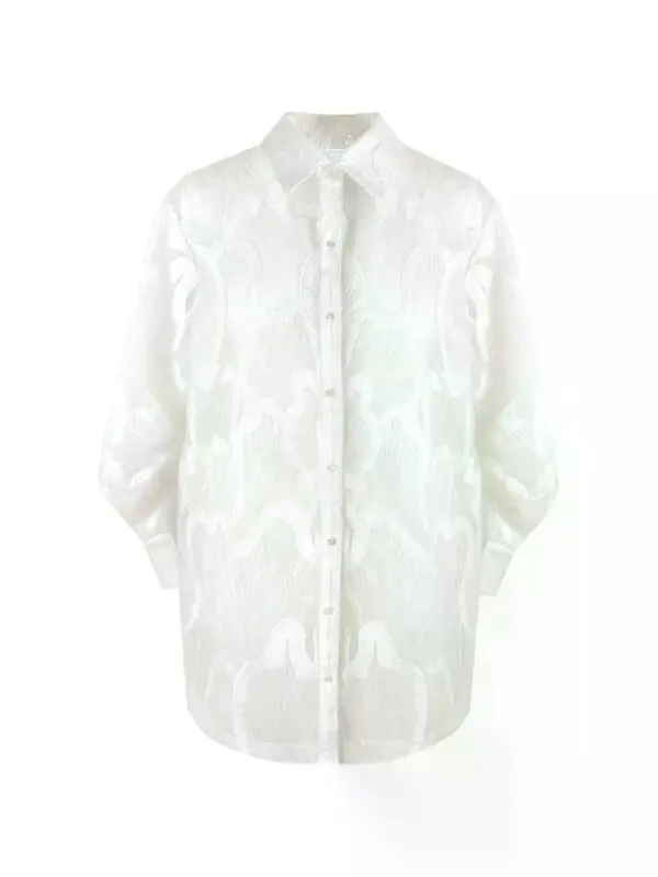 CONTESSA MILLS Sheer Sequin Mini Dress - White