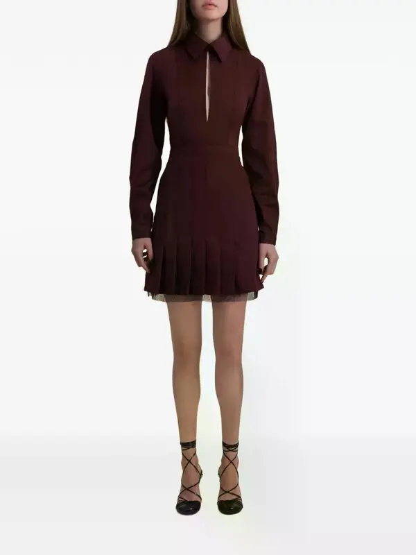 CONTESSA MILLS Honor Pleated Lace-trim Dress