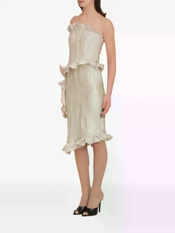 CONTESSA MILLS Le Fay Ruffled Pleated Top - Neutrals