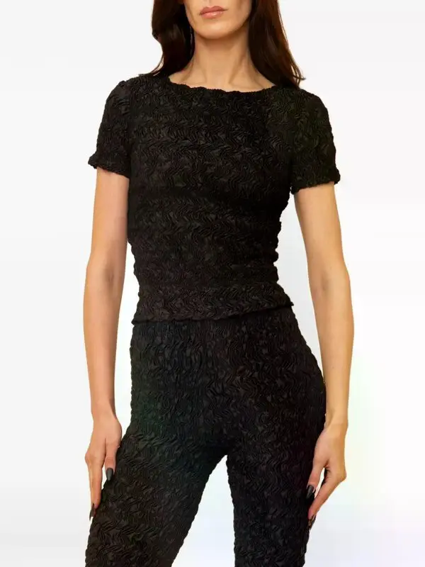 CONTESSA MILLS Blair Smocked T-shirt - Black