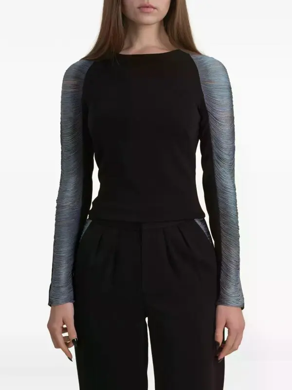 CONTESSA MILLS Medusa Fringed-sleeve Top