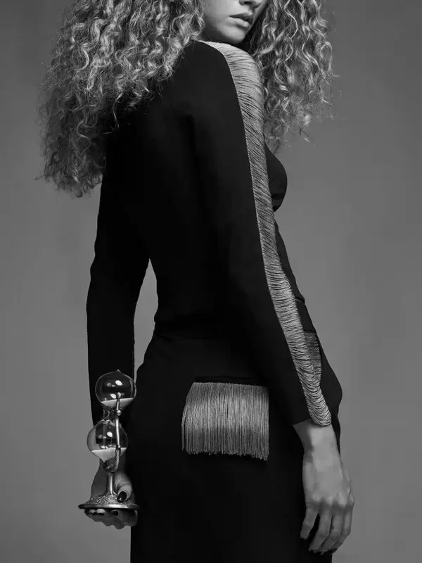CONTESSA MILLS Medusa Fringed-sleeve Top