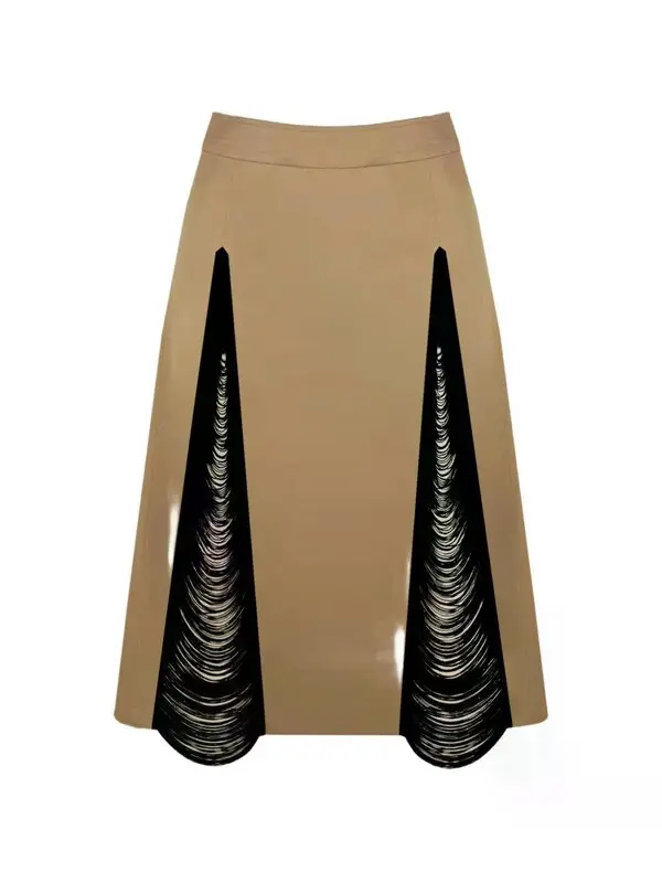 CONTESSA MILLS Madeleine Fringe Detail Skirt - Neutrals