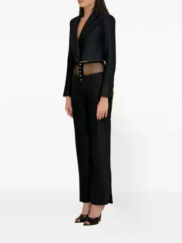 CONTESSA MILLS Morgaine Lace-trim Cropped Blazer