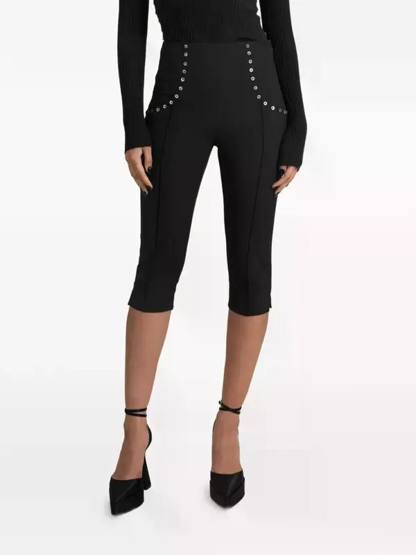 CONTESSA MILLS Benjamin Button-embellished Capri Trousers - Black
