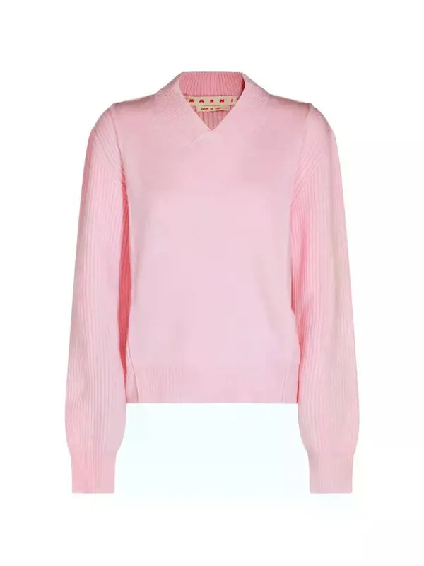 Marni Ribbed V-neck Sweater