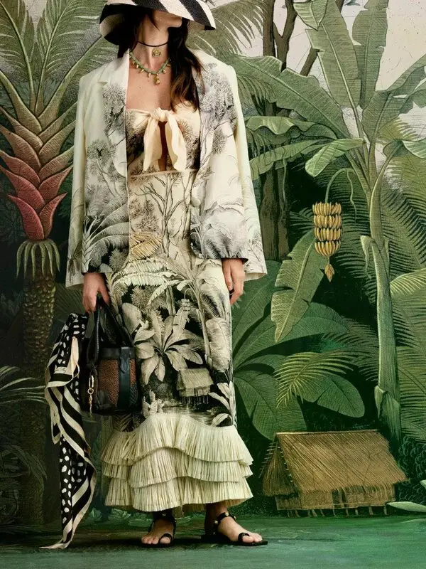 Johanna Ortiz Tropical Print Linen Jacket