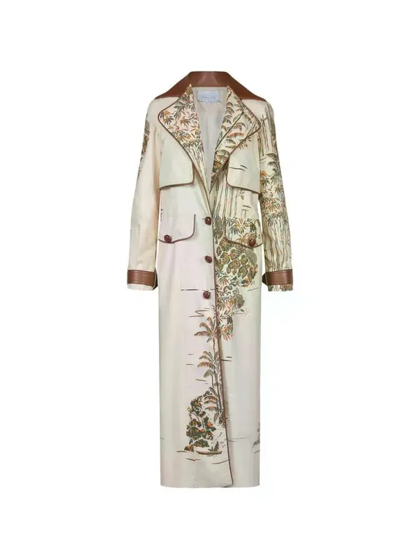 Johanna Ortiz Horizontes Salvajes Graphic-print Coat - Neutrals