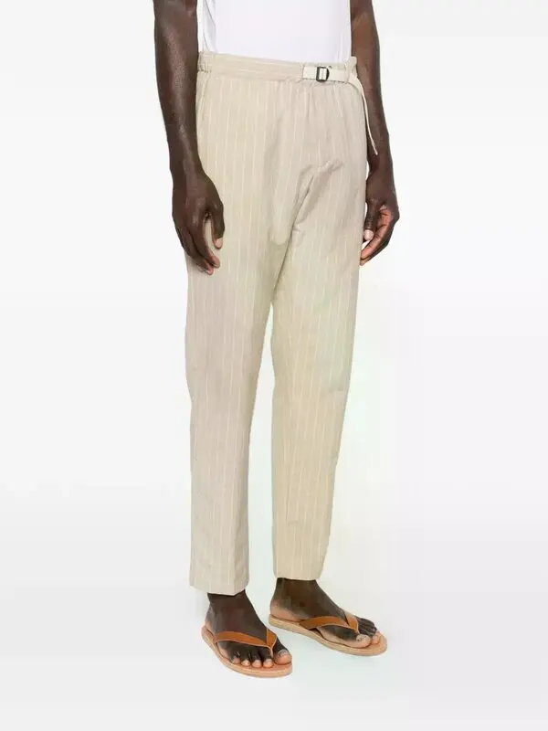 WHITE SAND Striped Belt Trousers - Neutrals