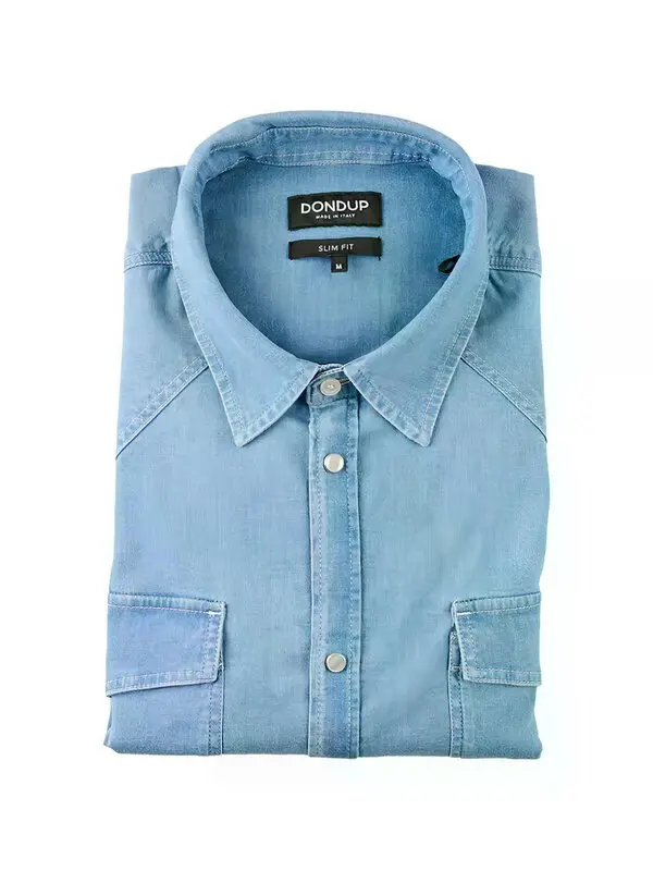 DONDUP Press-stud Denim Shirt - Blue