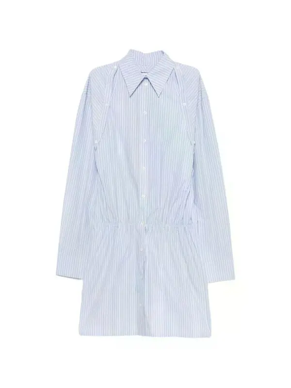 Nanushka Odran Striped Shirt Dress - Blue