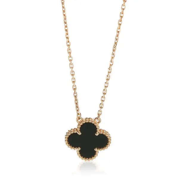Van Cleef & Arpels Onyx Pendant Necklace In Yellow Gold - Yellow_gold