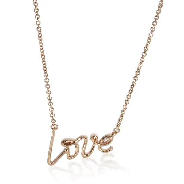Tiffany & Co. Rose Gold Paloma Picasso Graffiti Love Pendant Necklace - Rose_gold