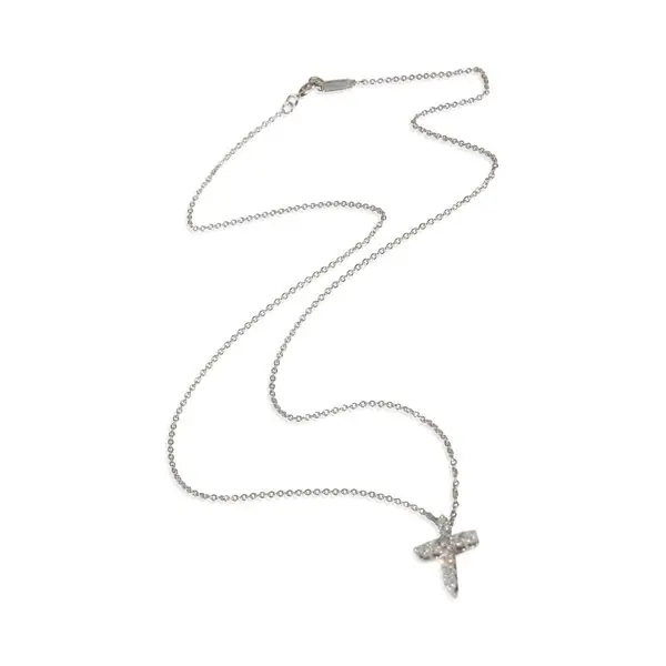 Tiffany & Co. Diamond Mini Cross Pendant Necklace