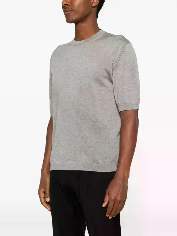 SEVEN GAUGE Melange Cotton Knit T-shirt - Grey