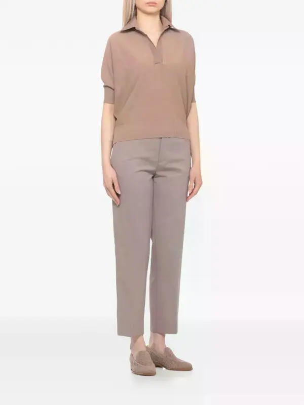 D.exterior Short Sleeve V-neck Polo